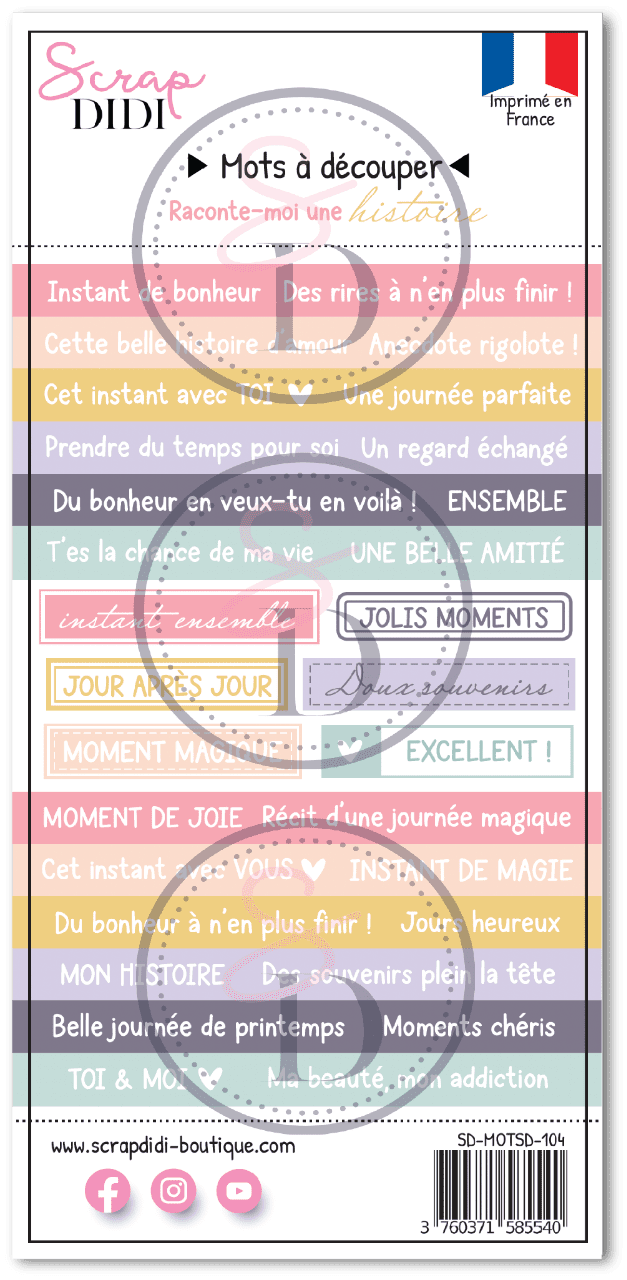 Bande de mots à découper Raconte-moi une histoire