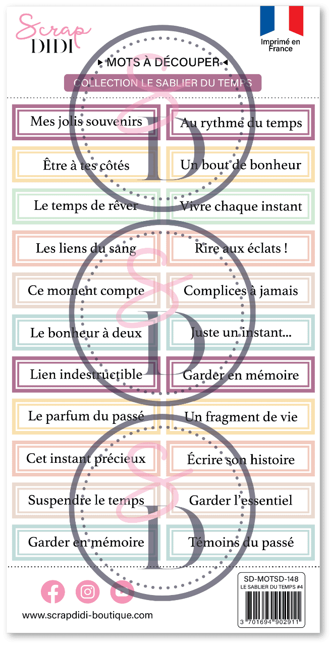 Bande de mots à découper #4 - Le sablier du temps