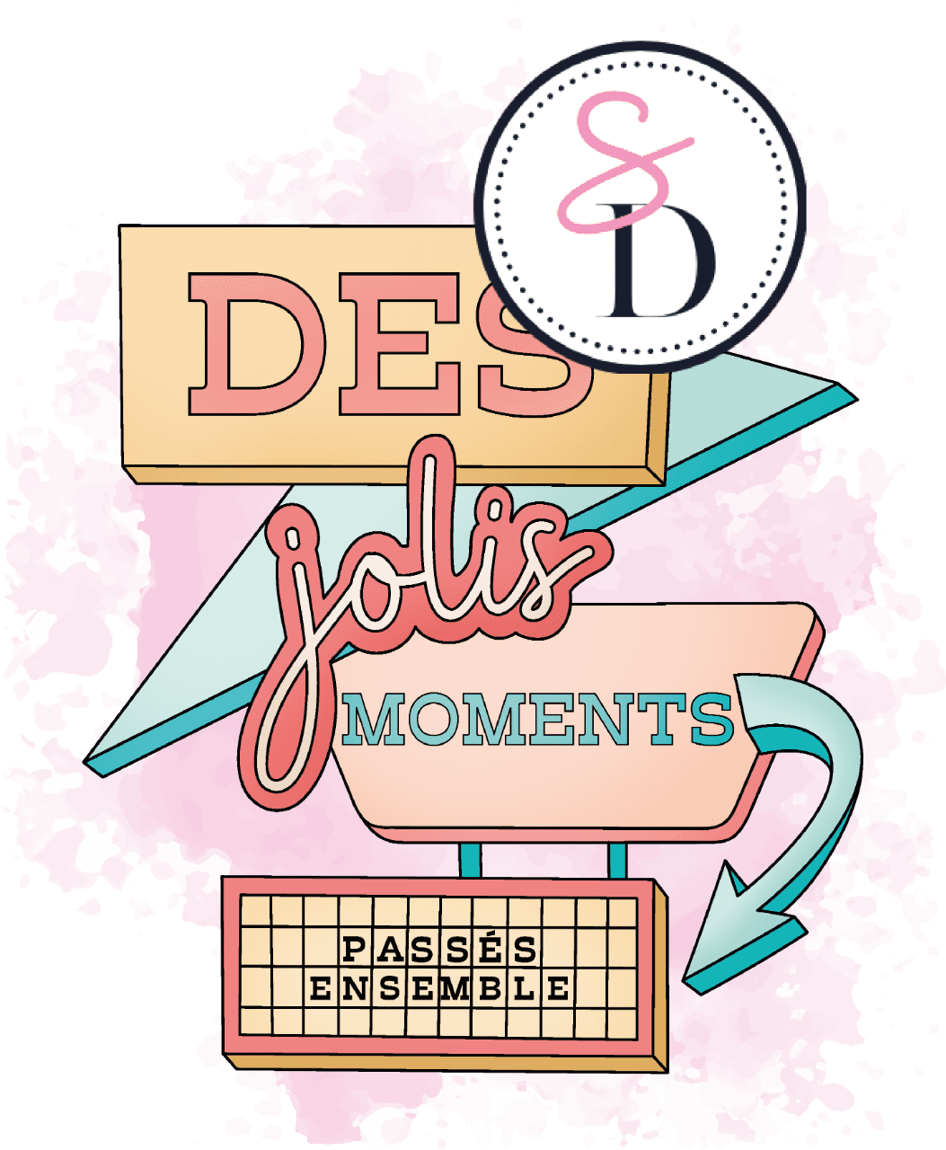 Tampon PANNEAU "DES JOLIS MOMENTS" collection Éclats de bonheur